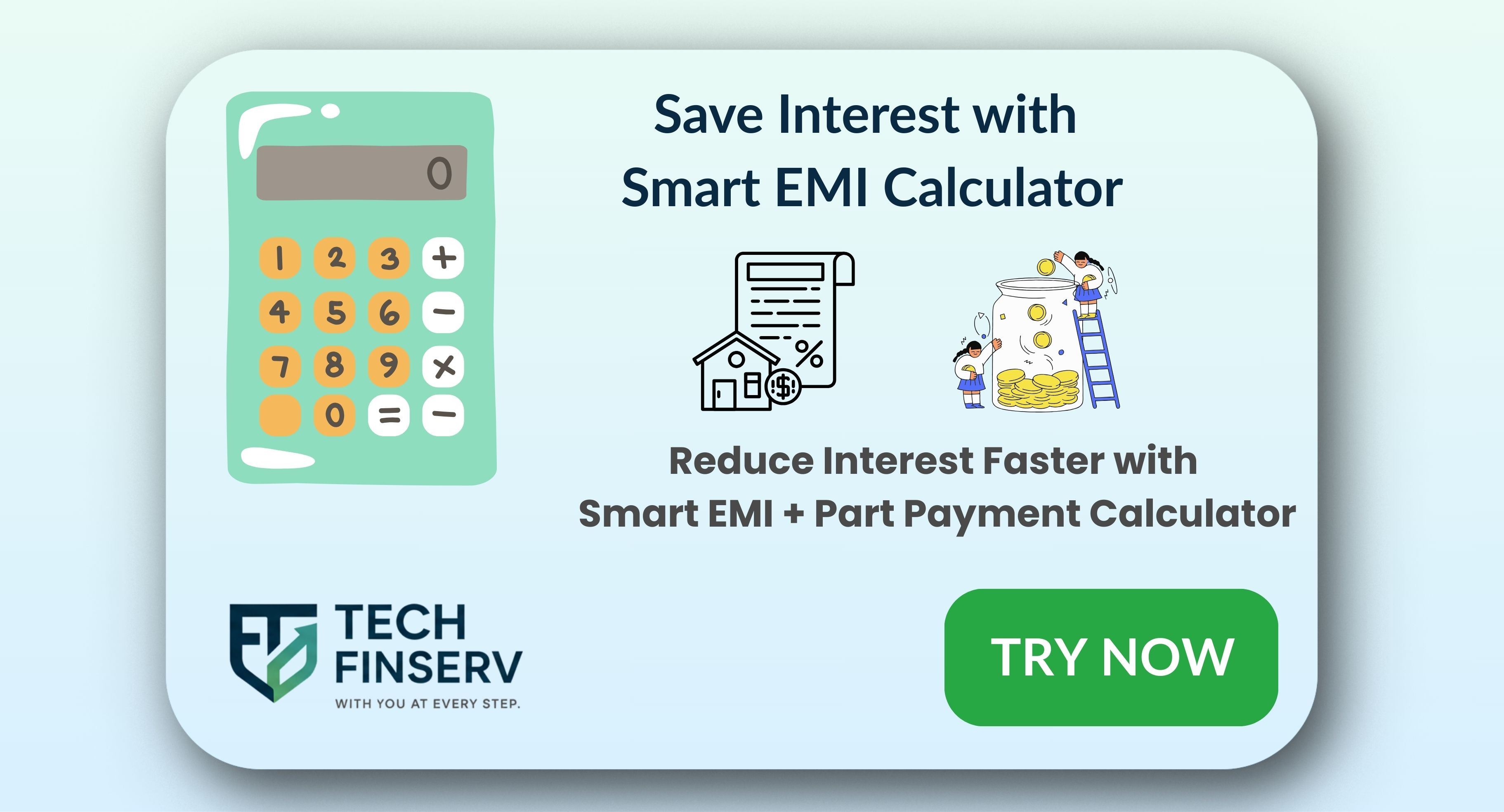 Online EMI Calculator with Part-Payment — TechFinserv